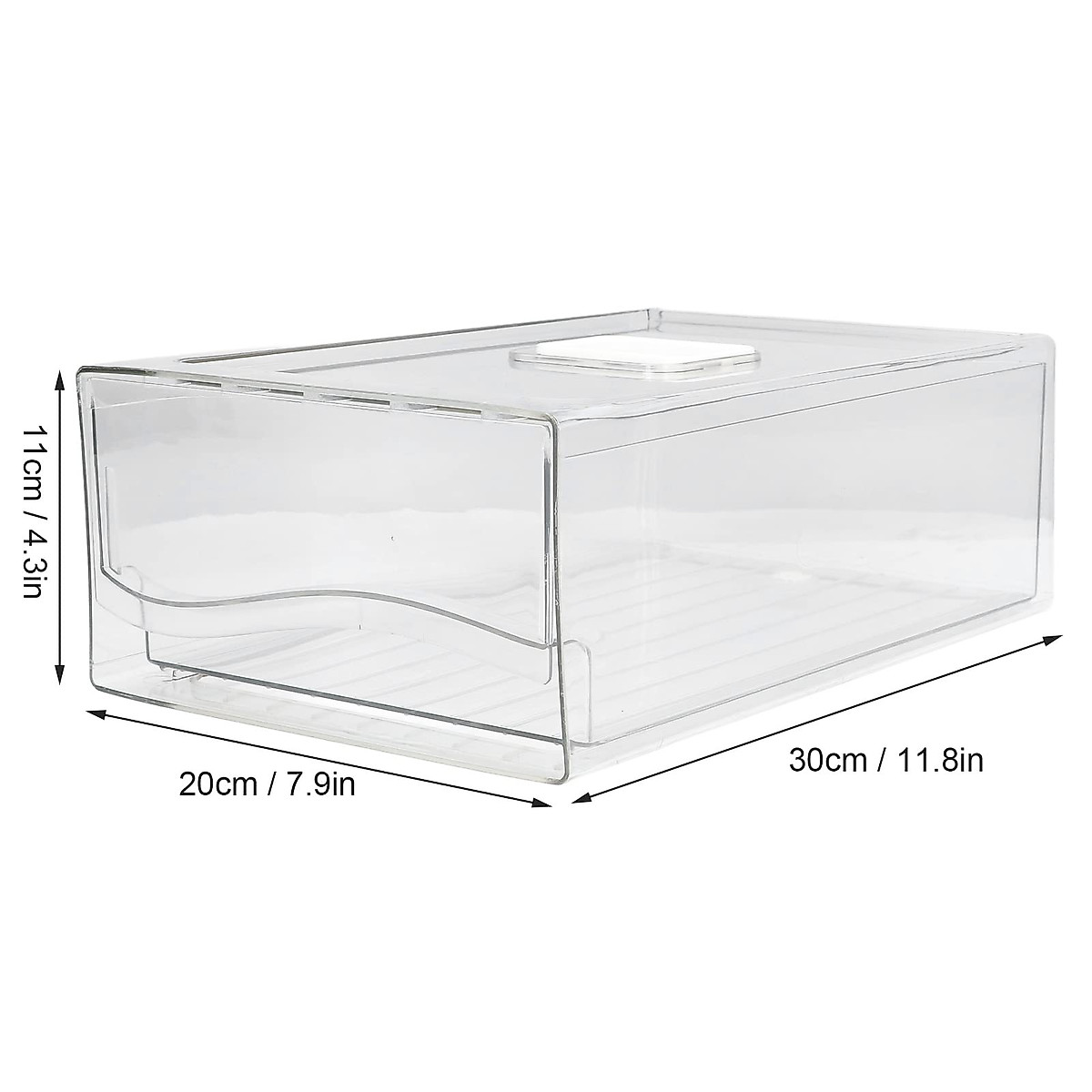 Fridge Drawers, Refrigerator Organizer Bins with Pull-Out Drawer, Stackable Refrigerator Drawers Set for Save Vertical Space, Clear Fridge Drawer for Storage Clear for Food, Drinks, Vegetable(S)