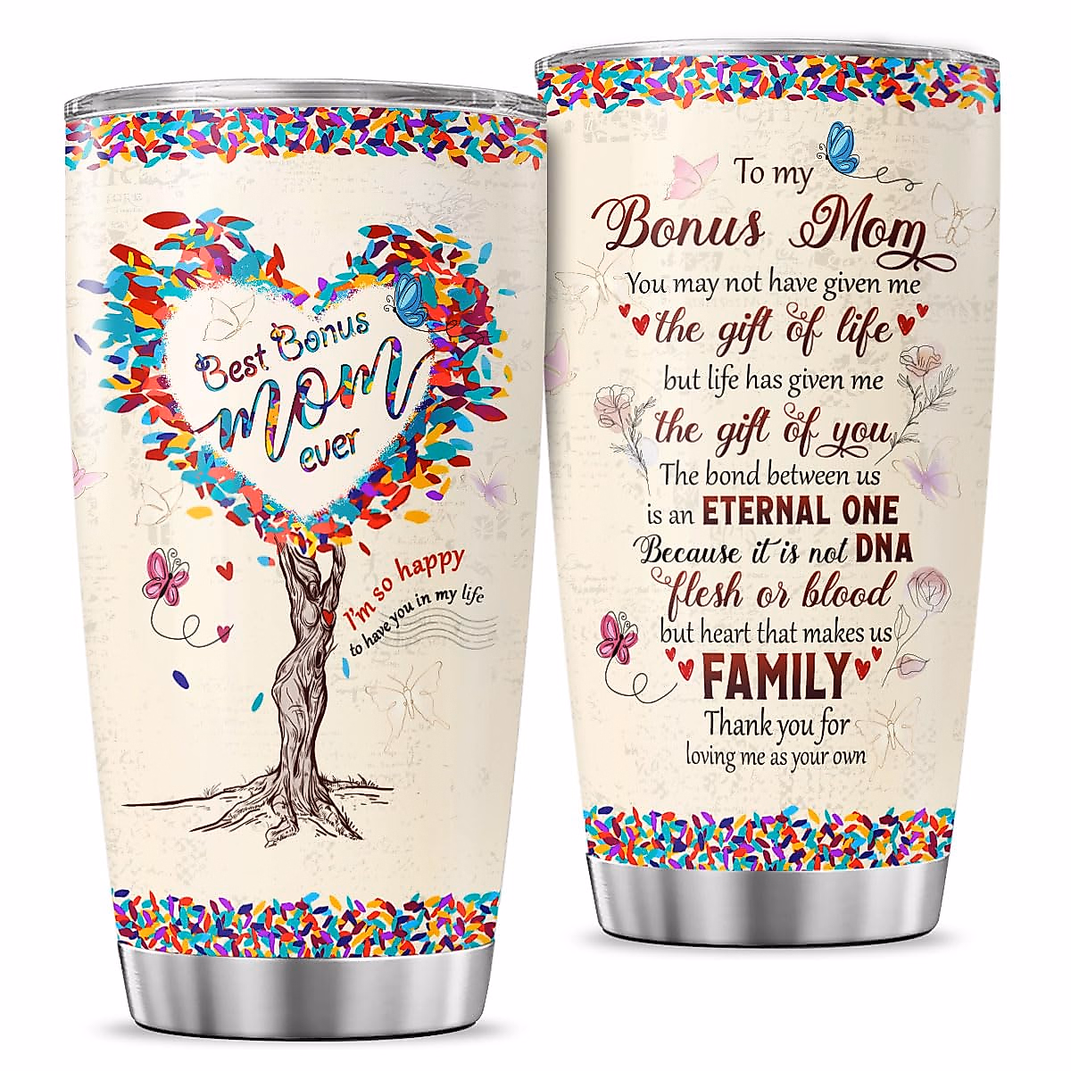 JENOIS Mom Gifts, Tumblers Mothers Mother Women Coffee Ever Handle Mama Day Cups Insulated Funny For, Tumbler 20 Oz With Lid And Straw, Best Bonus Mom