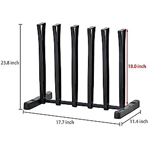 MyGift Black Durable Plastic Boot Rack Organizer Tall Boots Shape Maintainer Stand, Freestanding Boots and Shoe Rack, Holds up to 3 Pairs