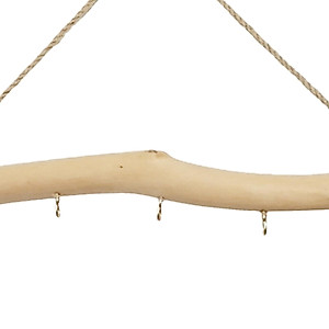 Fenteer 39cm Driftwood Branch Hook Wall Hanging Decor Easy to Use Solid Wood Wooden Hook Wall Mount Branch Hanger Rack for Headphone Key Hat, Bend