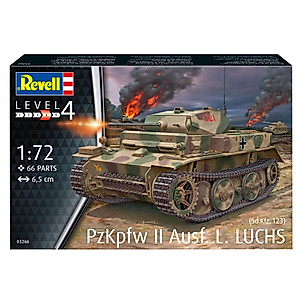 Revell RV03266 03266 Pzkpfw II Ausf. L. 'Luchs' (Sd.Kfz.123) 1: 72 Scale Model Kit, Various