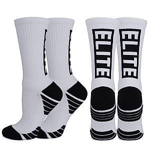 Dingcooler Men Basketball Socks 4/8 Pairs, Elite Pro Athletic Crew Socks for Youth Adult