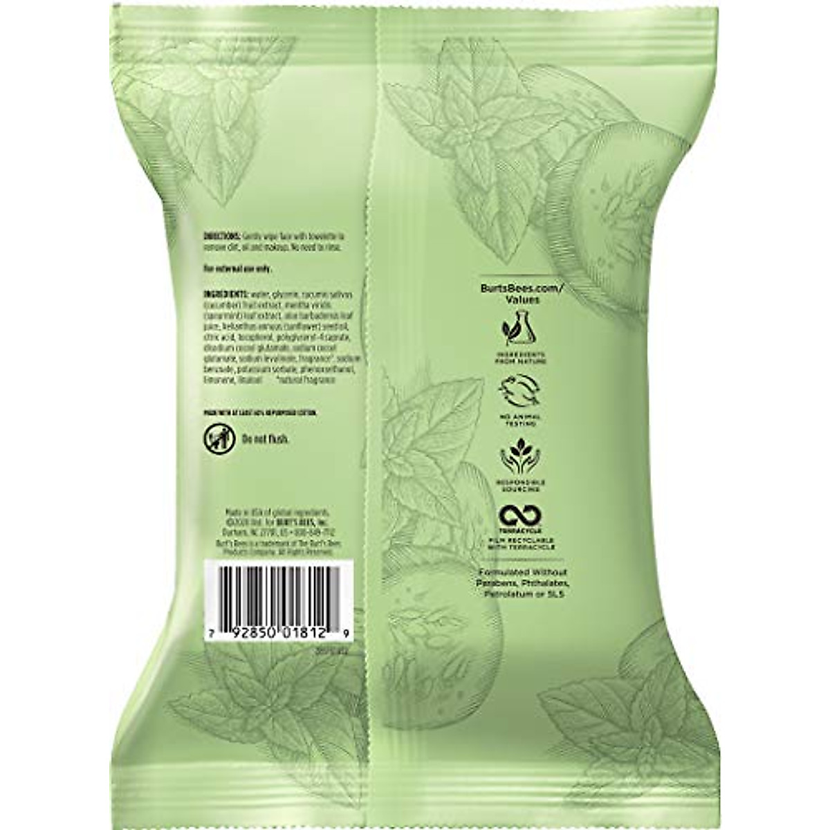 Burt's Bees Sensitive Facial Cleansing Towelettes with Cucumber and Mint - 30 Count