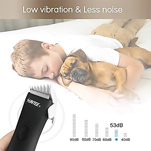 Adhope Body Hair Trimmer and Shaver for Men - Body Groomer for Groin&Ball w/Lighting - Pubic Hair Trimmer Replaceable Ceramic Blade Heads - Ergonomic Electric Razor IPX7 Waterproof Wet/Dry