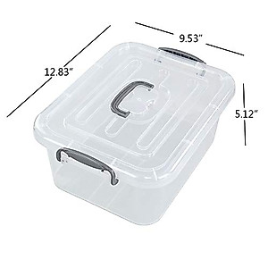 Kekow 2-Pack Clear Storage Latch Box, Plastic Containers with Lids, 8 L