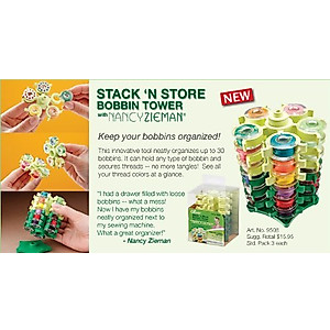 Clover Stack 'n Store Bobbin Tower with Nancy Zieman-3-1/2 X3-3/4