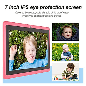 DAUZ Kids Tablet, US Plug 100-240V WiFi 7 Inch HD Screen Eye Protection Display Kids Learning Tablet for Home Work (US Plug)