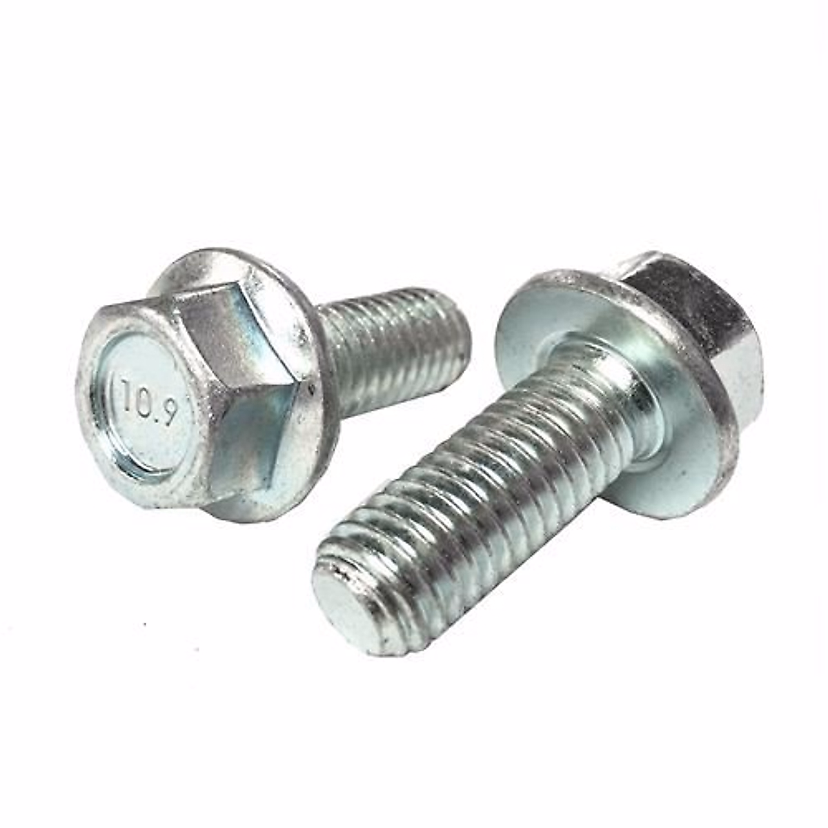 (6) M10-1.25x20 Hex Flange Bolts Class 10.9 JIS Small Head Frame Cap Screws Zinc