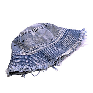 BLUEGLORY Cotton Breathable Denim Distressed Bucket Hat, Sun Hat, Hat for Men and Women (BLUL)