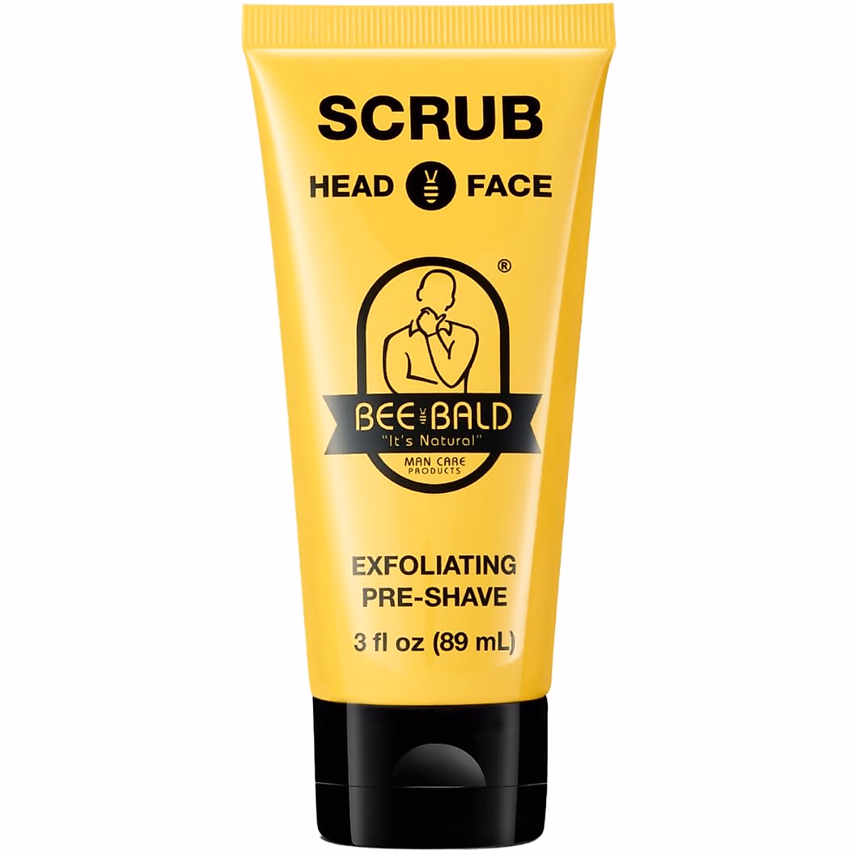 Bee Bald SCRUB Exfoliating Pre-Shave for Deep Cleans & Removing Pore Clogging Dirt, Oil & Dry Flaky Skin. Prepares You For a ‘Super Close Shave’, 3 Fl Oz