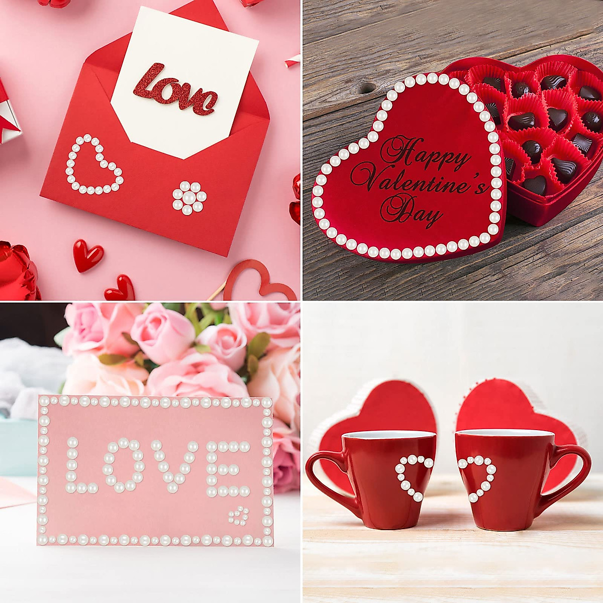 2744 Pcs Hair Pearls Stick On, Self Adhesive Pearls Stickers, Stick On Pearls, Hair Gems Stick On, Face Pearls, Face Gems, Beige Pearl Stickers for Hair Face Makeup Nail DIY Crafts,Valentine's Day,Assorted Size