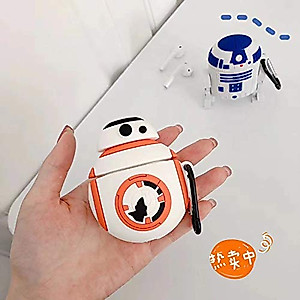 for Air Pods Pro Case, 3D Anime Cartoon Funny Kawaii Cute Design Fun Case for Air pods Pro Case Headphone Accessories with Keychain for Girls Teens Boys Kids Women Unisex (R2D2-PRO)