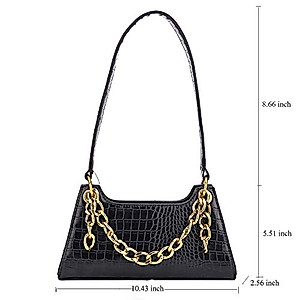 GOPHRALOVE Small Purses for Women Shoulder Purse and Handbag with Magnet Closure for Women's Day Gift (Black)