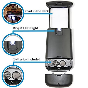 EasY Magnifier Small Pocket Magnifying Glass 3X with LED Light For Reading Fine Print; Mini Lighted Hand Held Acryl Lens; Read Lables In Stores; Magnify Glasses For Close Work;Helpful Gift For Seniors