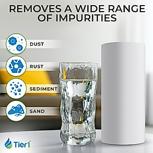 Tier1 1 Micron 10 Inch x 4.5 Inch | 4-Pack Spun Wound Polypropylene Whole House Sediment Water Filter Replacement Cartridge | Compatible with Pentek DGD-2501, 155359-43, SDC-45-1001 Home Water Filter