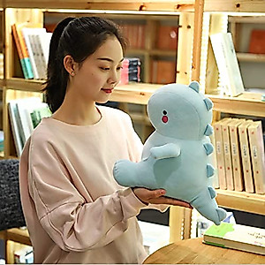 VHYHCY Cute Dinosaur Plush Toys, Fat Dinosaur Stuffed Animals Toys Dolls, Soft Plush Stuffed Animal Dino Plushie, Birthday Gifts for Kids Girls Boys Blue 12 inch