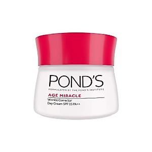 Ponds Age Miracle Day Cream, Anti Wrinkle Cream & Face Moisturizer with SPF 15, Use as a Daily Moisturizer for Face, 50 ML