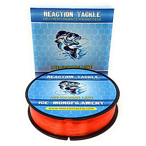 Reaction Tackle Ice Monofilament – Ice Fishing Mono Line, Tip-Up Line - Neon Orange - 4LB / 1000yds