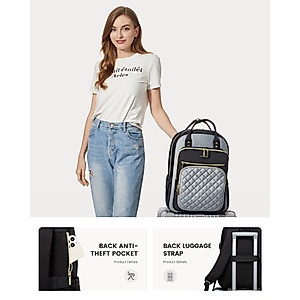 LOVEVOOK Laptop Backpack for Women, Fashion Travel Work Commuter Backpack Purse with USB Port, Lightweight Casual Daypacks, Nurse Teacher College Computer Bag, Fit 15.6" Laptop