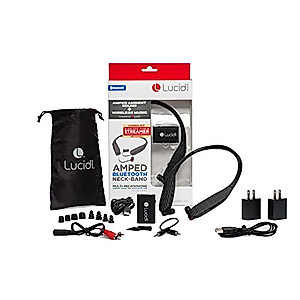 Lucid Audio HLT-Earbud-HS-TV Amped HearBand and Wireless TV Streamer - Bluetooth Neckband Earbuds - Black