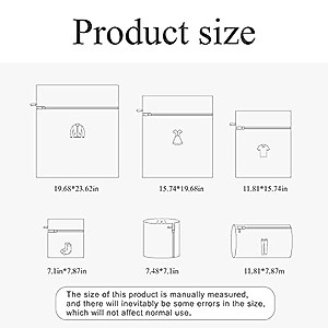 6 Pack Mesh Delicates Laundry Bag, Reusable Delicates Embroidery Bag for Washing Machine, Clothing Washing Bags for T-shirt, Lingerie, Sock, Garment, Pants, Bra, Travel Storage Organize Bag (Beige embroidery)