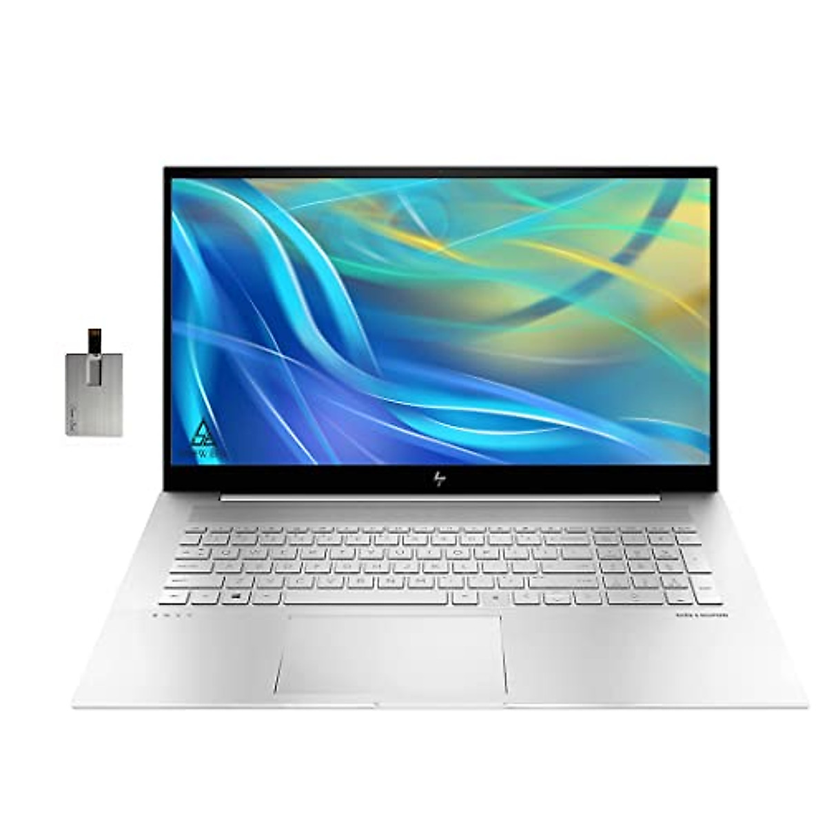 HP 2022 Envy 17.3" FHD Touchscreen 300-Nits Laptop, 12th Gen Intel Core i7- 1255U, 32GB RAM, 2TB PCIe SSD, Backlit Keyboard, Intel Iris Xe Graphics, Wind 11 Pro, Natural Silver, 32GB USB Card