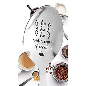 Ho Ho Ho Spoon Gift For Christmas for Tea Coffee Cocoa Lovers gift for Wife/Husband | Christmas Stocking Stuffer | Stainless Steel 7 inches Teaspoon