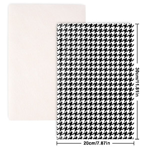 Whaline 10Pcs Faux Leather Sheet White & Black Synthetic Leather Fabric 8 x 12 Inch Pattern Stripe Plaid Glitter Faux Craft Leather for DIY Earring Hair Bow Making