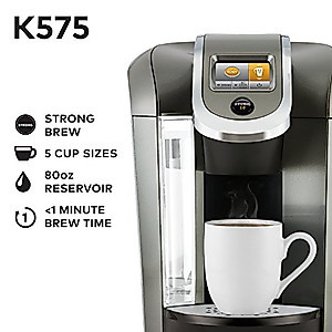 Keurig K575 Coffee Maker, Single Serve K-Cup Pod Coffee Brewer, Programmable Brewer, Platinum