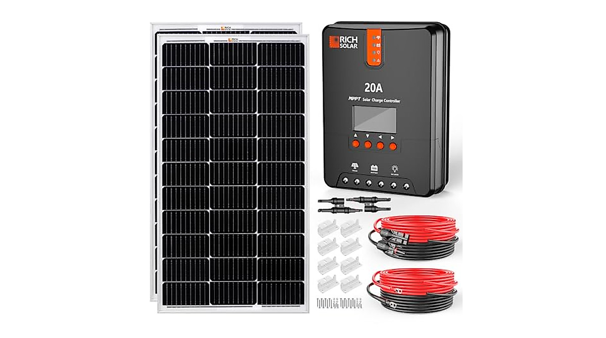RICH SOLAR 200W Monocrystalline Solar Starter Kit w/ MPPT