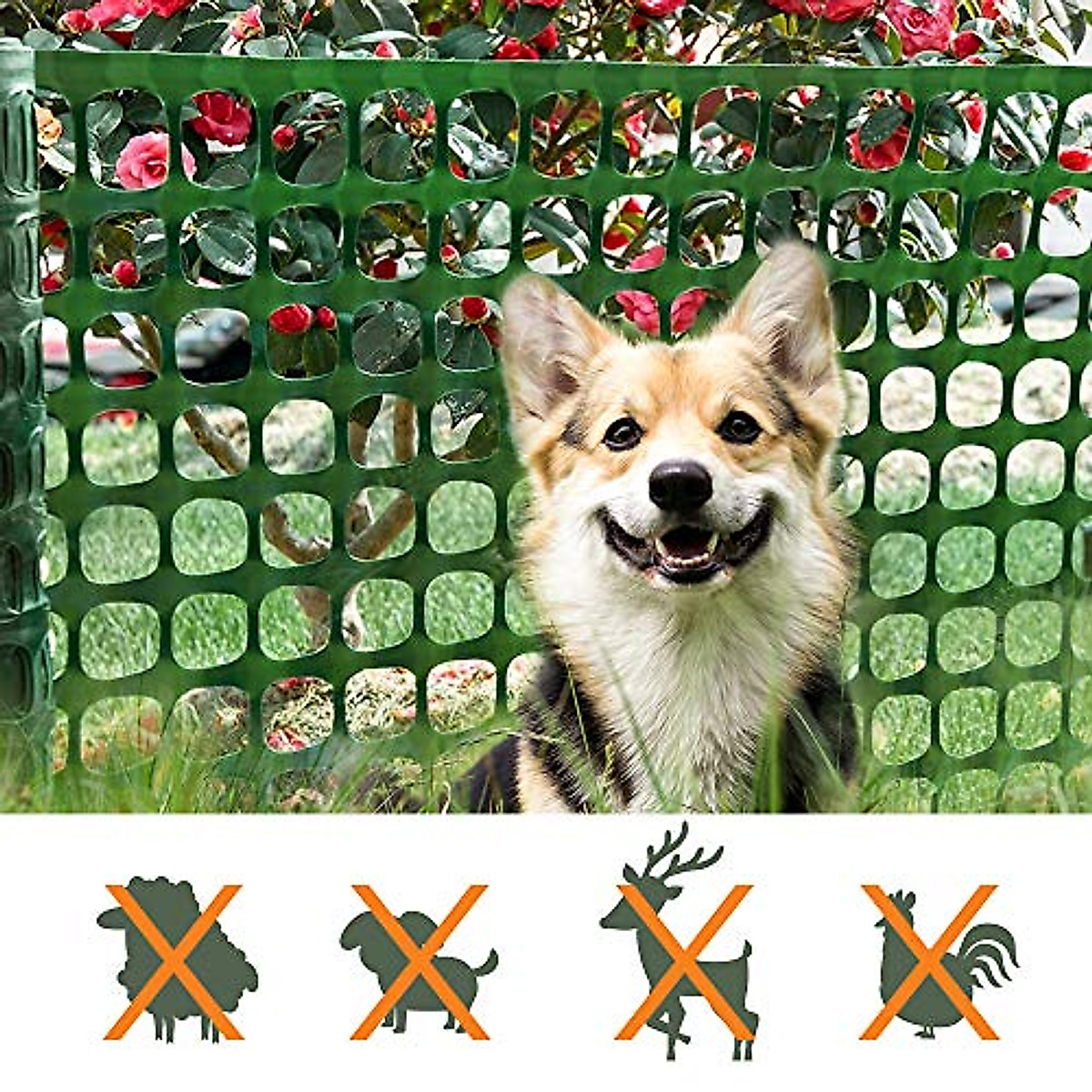 Abba Patio Snow Fence Plastic Garden Fencing Roll Temporary Safety Construction Mesh Fence Outdoor for Gardening, Yard, Patio, Pet, Rabbit, Poultry, 4' X 100' Feet, 3.25" Mesh, Green