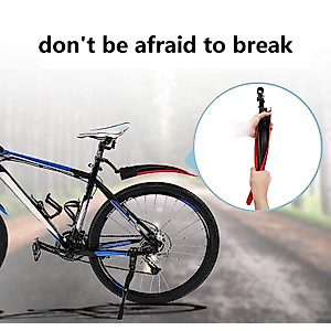 Adjustable Road Mountain Bike Bicycle Cycling Tire Front/Rear Mud Guards Mudguard Fenders Set (Black-1)