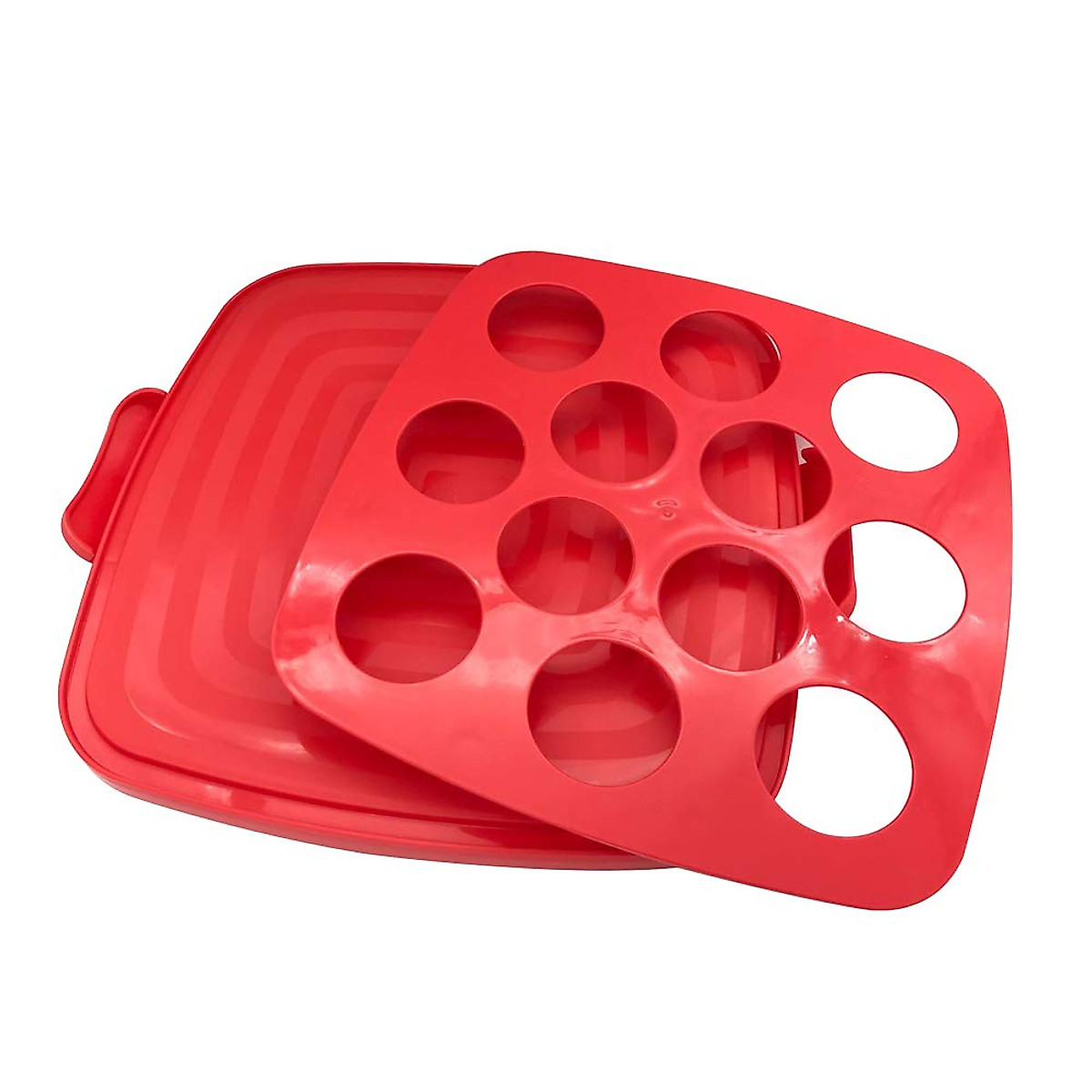 Agyvvt 11 Inch Portable Square Cake Carrier with Handle Red