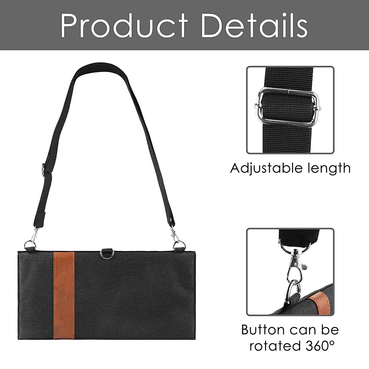 Linkidea Pocket Knife Display Bag, Tactical Knives Roll Bag, Folding Small Knife Storage Pouch, Camping Knife Organizer Carrying Bag with 18 Slots