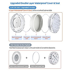 Pool Lights, 2022 New Double Layer Full Waterproof Submersible LED Lights with Magnet/Timing, 3.75" RGB Color Changing Underwater Lights for Above Ground Pools/Inground Pools, Ponds, Hot Tub, Party