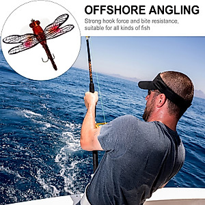 INOOMP Fishing Lures Bait Fishing Dragonfly Lure Lifelike Top Water Dragonfly Baits Simulation Lure Fishing Accessory for Outdoor Fishing Tools Red