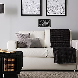 Yulejo with God All Things are Possible Sign Wall Hanging Decoration Wooden Wall Decor Religious Scripture Black Bible Verses Everything is Possible with God Bibical Wooden Decoration Plaque for Home