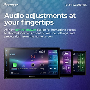 Pioneer DMH-W3000NEX 6.8" Double Din Multimedia Digital Media Receiver, Wireless Apple CarPlay and Android Auto, Bluetooth, Backup Camera Compatible, Touchscreen, One Touch Navigation