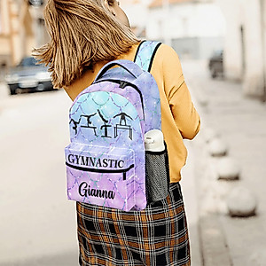 Gymnastic Mermaid Scale Personalized School Backpack Bags Kids Backpack for Teen Boys Girls Travel Backpack
