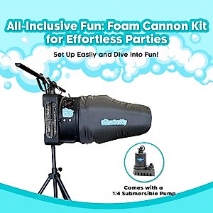Foam Daddy Large Foam Cannon - Create a Foam Party Experience with This Big Foam Machine! Shoots 20-24ft of Foam Solution - Ideal Home Party Foam Machine and Foam Maker for Kids