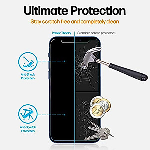 Power Theory Designed for iPhone 12/iPhone 12 Pro Privacy Screen Protector Tempered Glass Anti Spy protection [9H Hardness], Easy Install Kit, 99% HD Bubble Free Case Friendly, Anti-Scratch, 2 Pack