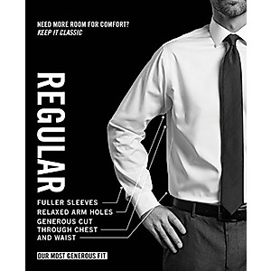 Van Heusen Men's Pinpoint Regular Fit Stripe Button Down Collar Dress Shirt, Blue, 16" Neck 34"-35" Sleeve