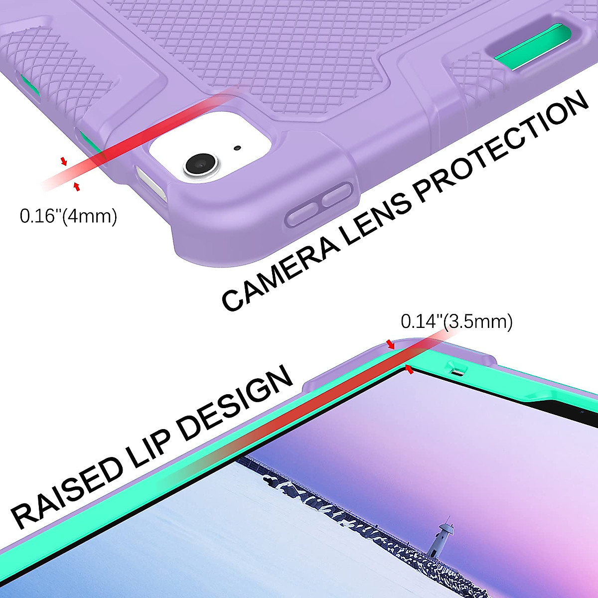 BENTOBEN iPad Air 5/4 Case, 10.9" Tablet Cover with Kickstand, Pencil Holder, Magnetic Closure for Kids, Purple