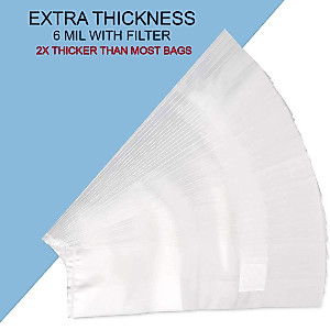 60PACK Mushroom Grow Bags, Large Extra Thick 6 Mil Spawn Bags, 4" X 3.2" X 20" 0.2 Micron Filter Breathable, Mushroom Growing Bags for Substrate Autoclavable, Mushroom Bag Tear Resistant Strong