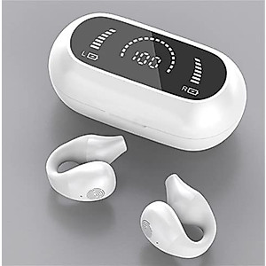 Ear-Clip Bone Conduction Headphones Bluetooth 5.3, Painless Wireless Open Ear Clip on Headphone,Waterproof Mini Sport Running Earring Earphone, Noise Cancelling HiFi Quality Long Battery Life ( Color