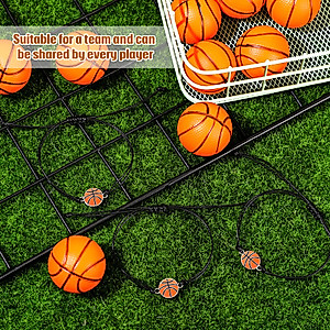 Romooa 48 Pieces Basketball Party Favor Sports Birthday Supplies Set 24 Inspirational Basketball Bracelets 24 Mini Basketball Foam Stress Ball for Sports Theme Birthday Party Team Gifts