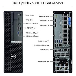 Dell OptiPlex 5080 SFF Small Form Factor Desktop Computer - 10th Gen Intel Core i7-10700 8-Core up to 4.80 GHz CPU, 64GB DDR4 Memory, 1TB Hard Drive, Intel UHD Graphics 630, DVD Writer, Windows 10 Pro