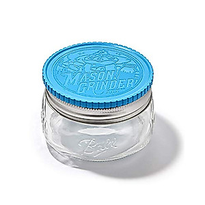 2 Piece Herb Grinder with Holes by Mason Grinder - Large Mouth - 2 Piece Herb Grinder with Holes - Fits on Wide Mason Jars (Jar Not Included)
