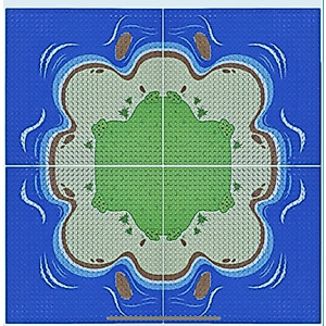 General Jim's Blue Beach and Water Road City Baseplates Full Set for Ocean Island Street Base Plate - Pirates Sea Grass Toy Kit for Building Blocks Bricks for Teens and Adults