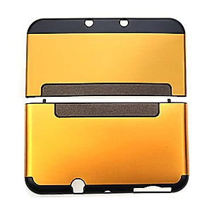 NSLikey Front Back Faceplate Aluminum Hard Protective Housing Shell Protector Cover Case for New 3DS XL LL Game Accessories Repalcement (Gold)